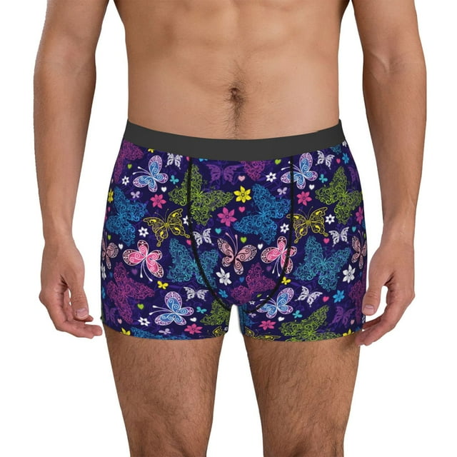 Adobk Colorful Butterflies Men's Boxer Briefs,Moisture Wicking ...