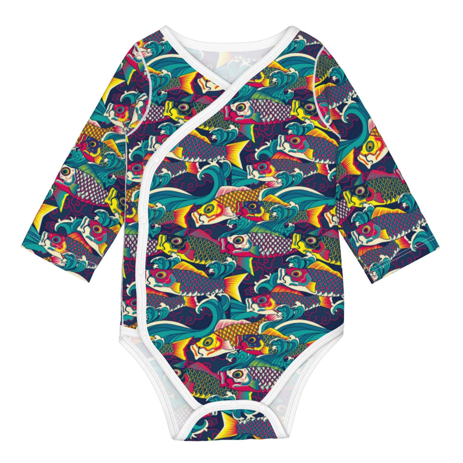 Adobk Colorful Carp Streamer Print Baby Long-Sleeve Bodysuit Baby ...