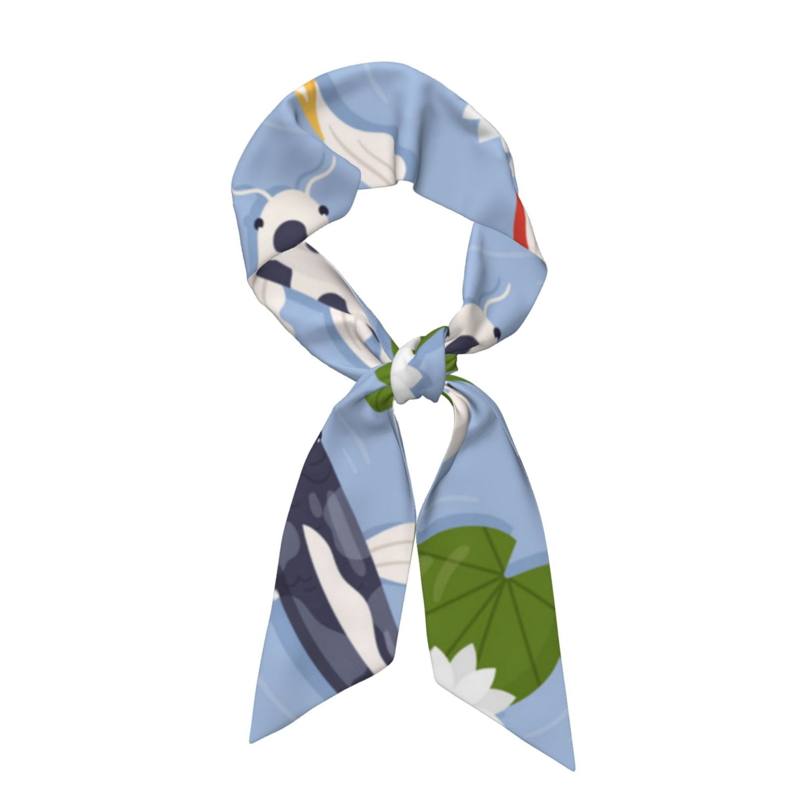 Adobk Colorful Koi Fish Print Silk Neck Scarf Printed Scarves Head ...