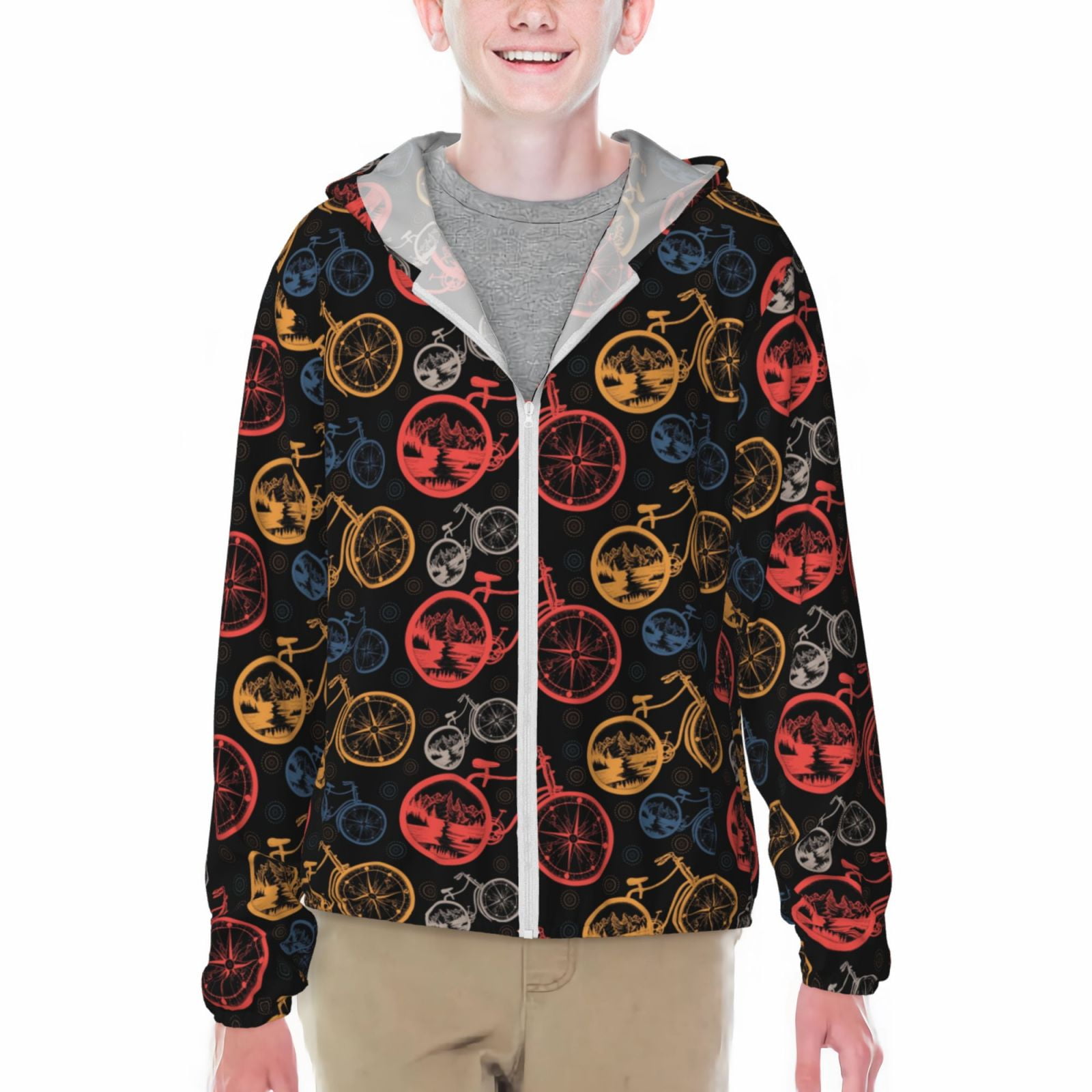 Adobk Compass And Mountains In Bicycle Wheels1 Print Rash Guard Long ...