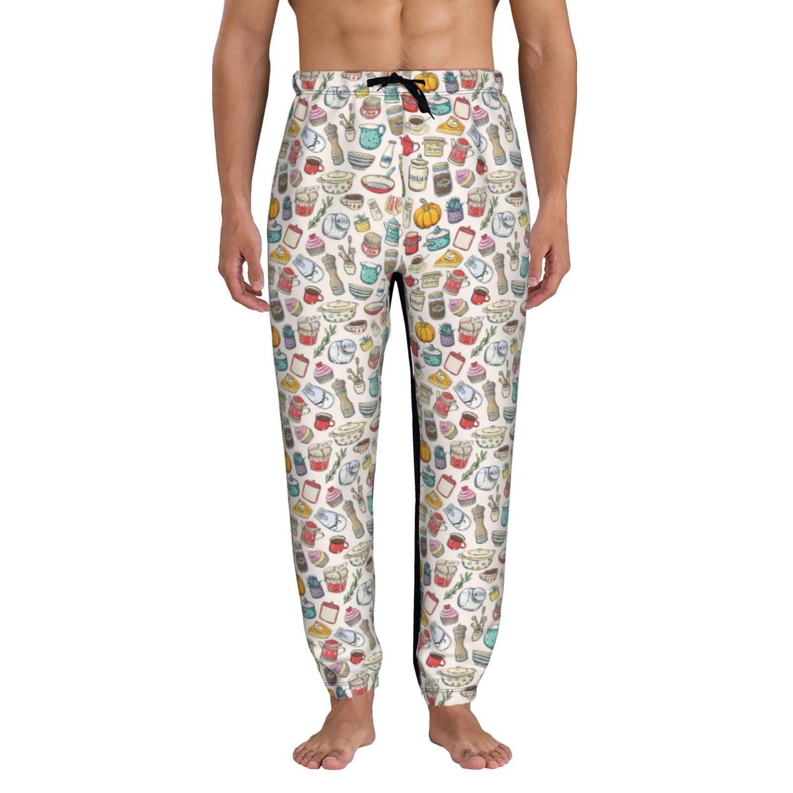 Adobk Cooking Utensils Print Men's Sweatpants Tapered Joggers for Men ...