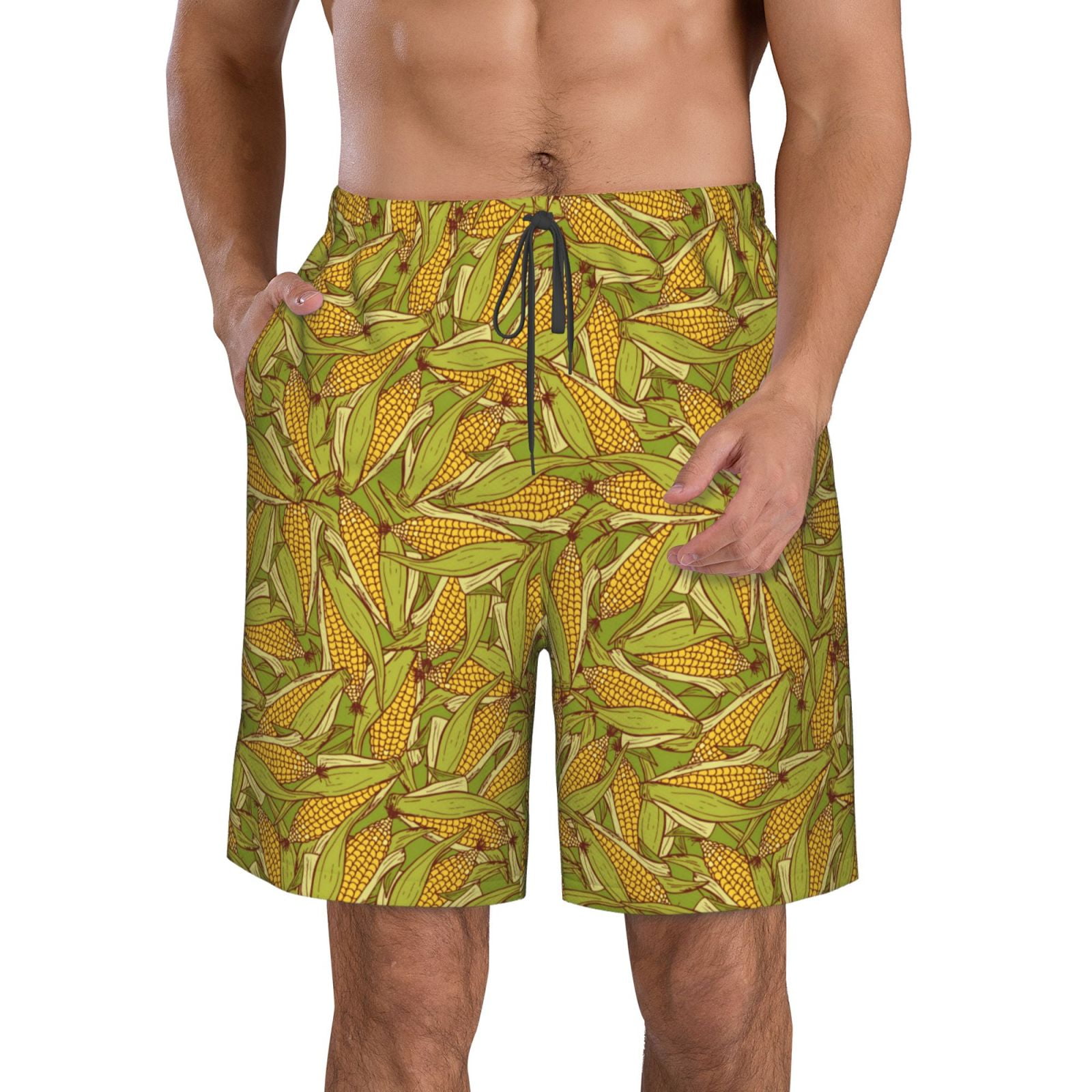 Adobk Corn 6 Print Men's Swim Trunks Hawaiian Bathing Suit Swimsuits ...