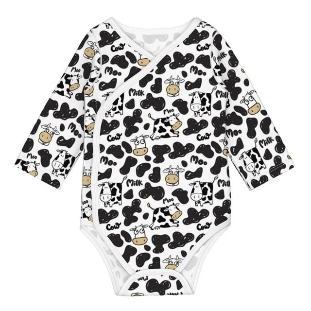 Adobk Cow Print Baby Long-Sleeve Bodysuit Baby Clothes Newborn Girl Clothes Long Sleeve Onesies ...