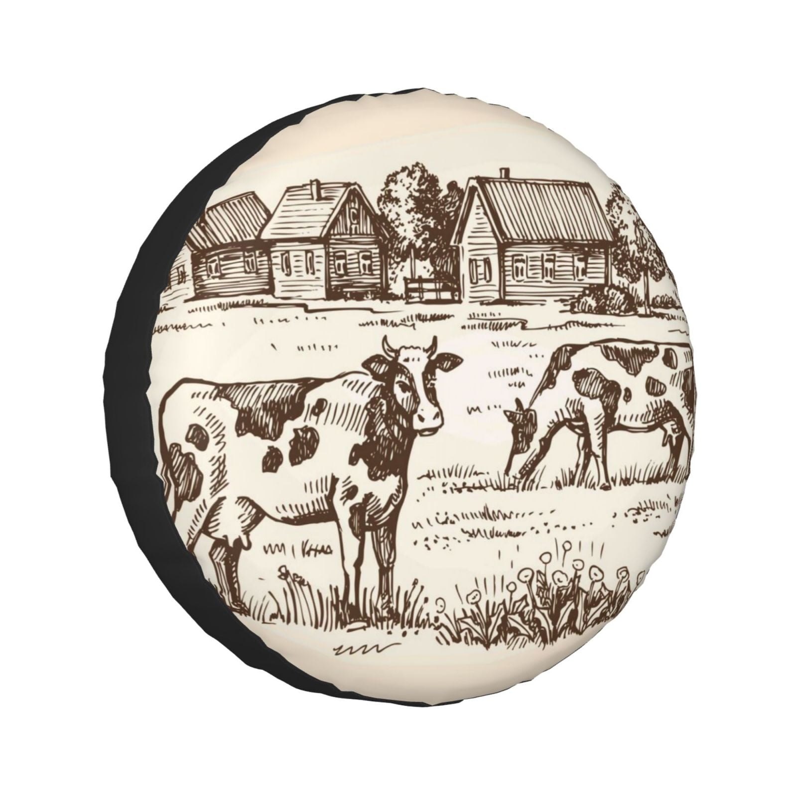 Adobk Cows On The Farm Spare Tire Wheel Cover For Car Truck Suv Camper ...