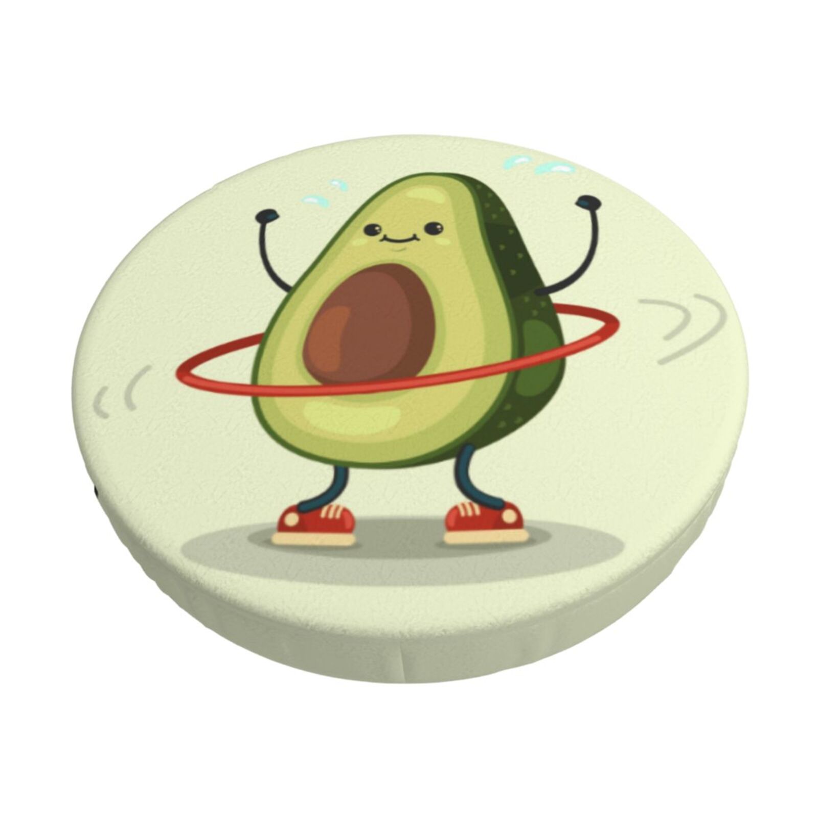 Adobk Cute Avocado Doing Exercise Round Bar Stool Covers - Super Soft ...