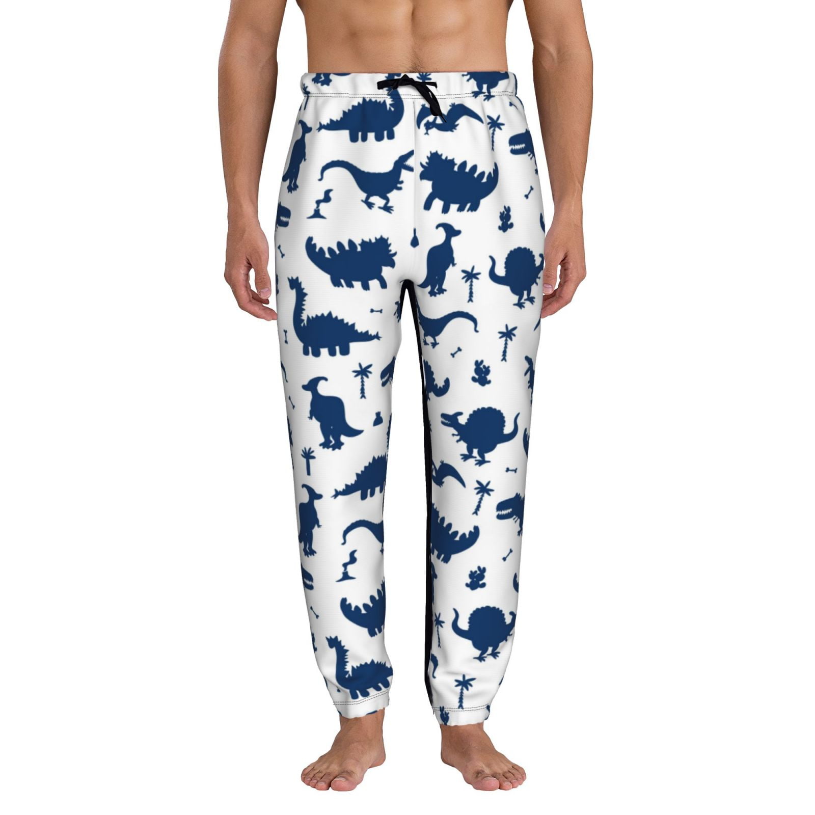 Adobk Cute Cartoon Dinosaurs Print Men's Sweatpants Tapered Joggers for ...