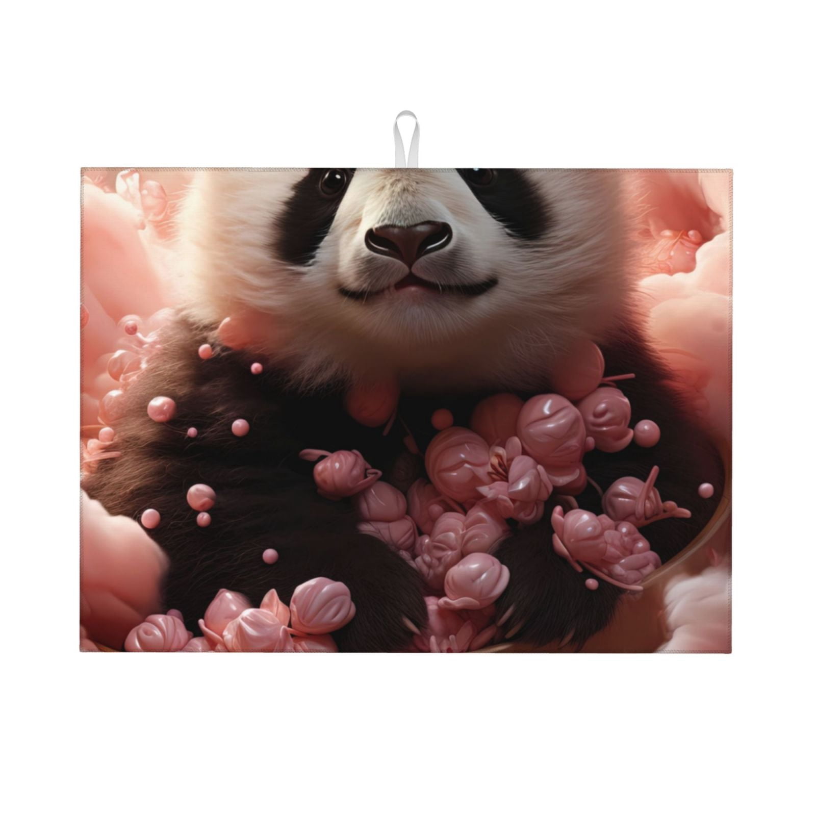 Adobk Cute Cloud Panda Dish Drying Mat for Kitchen Counter Absorbent ...