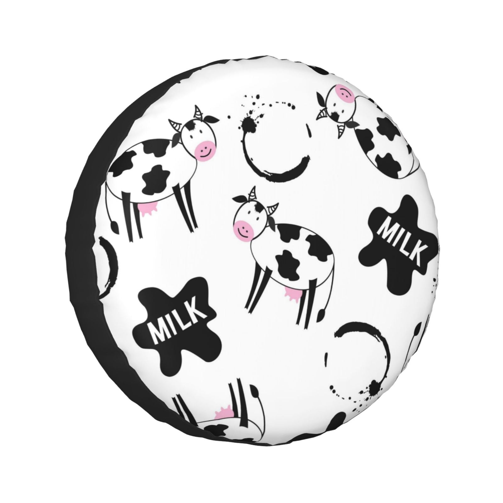 Adobk Cute Cow And Milk Stains Spare Tire Wheel Cover For Car Truck Suv ...
