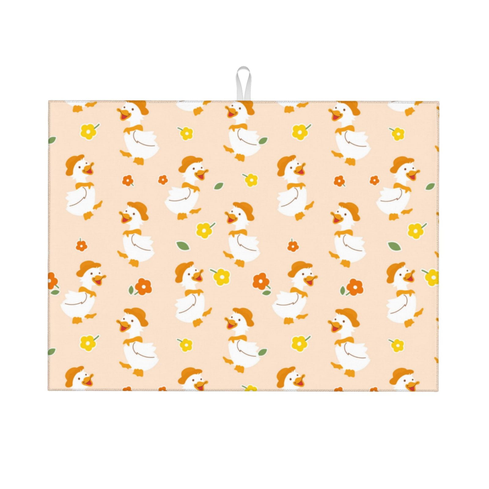 Adobk Cute Duck And Flower Print Microfiber Dish Drying Mat, Baby ...