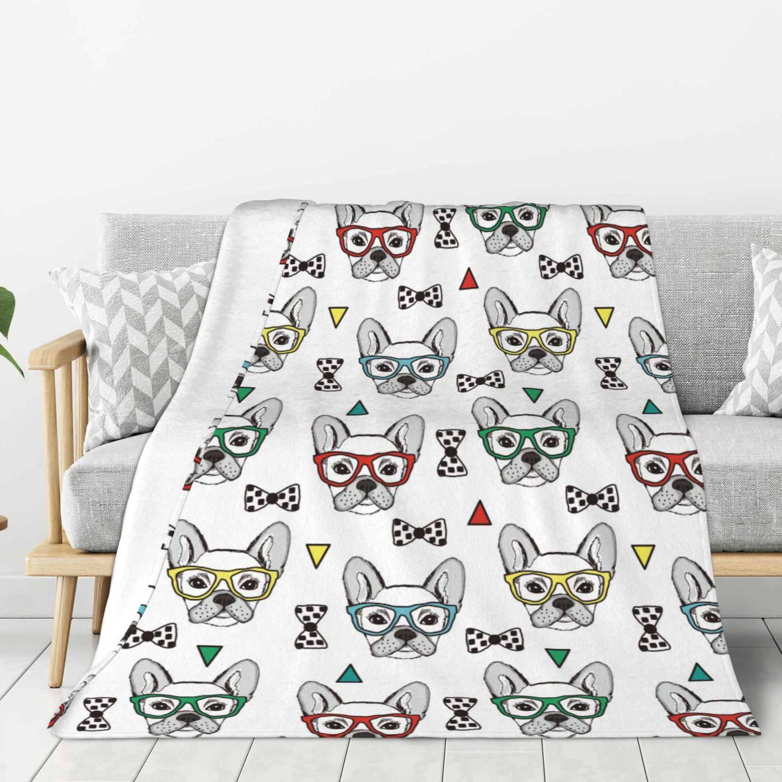 Adobk Cute French Bulldog Print Blanket Super Soft Flannel Throw ...