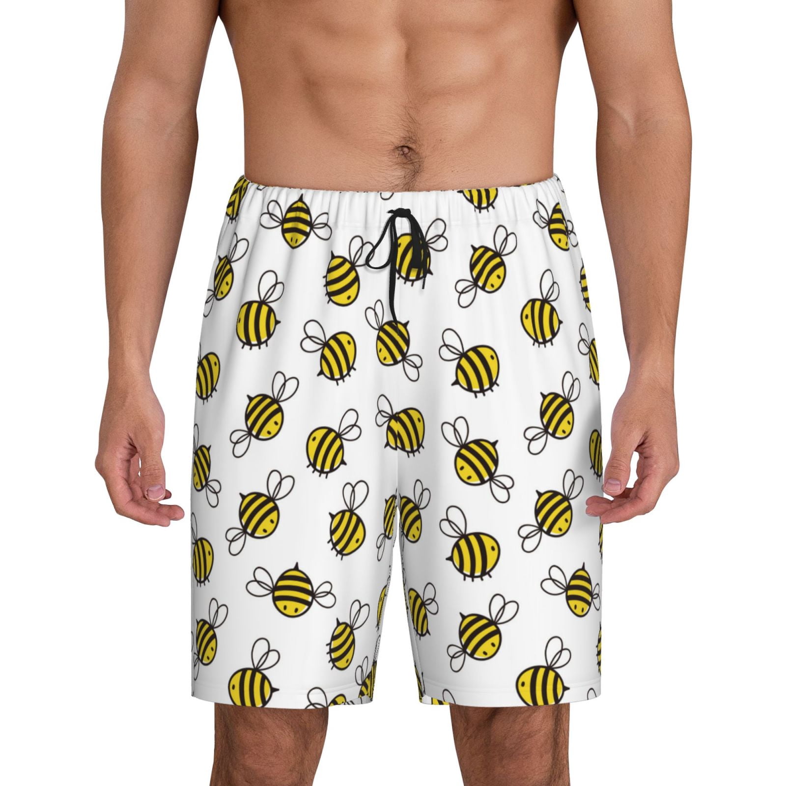 Adobk Cute Little Bee Print Pajama Shorts for Men Pjs Bottoms Sleep ...