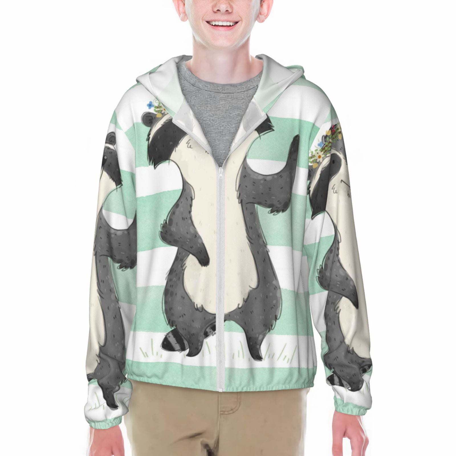 Adobk Cute Raccoon Print Rash Guard Long Sleeve UPF 50+ UV Protection ...