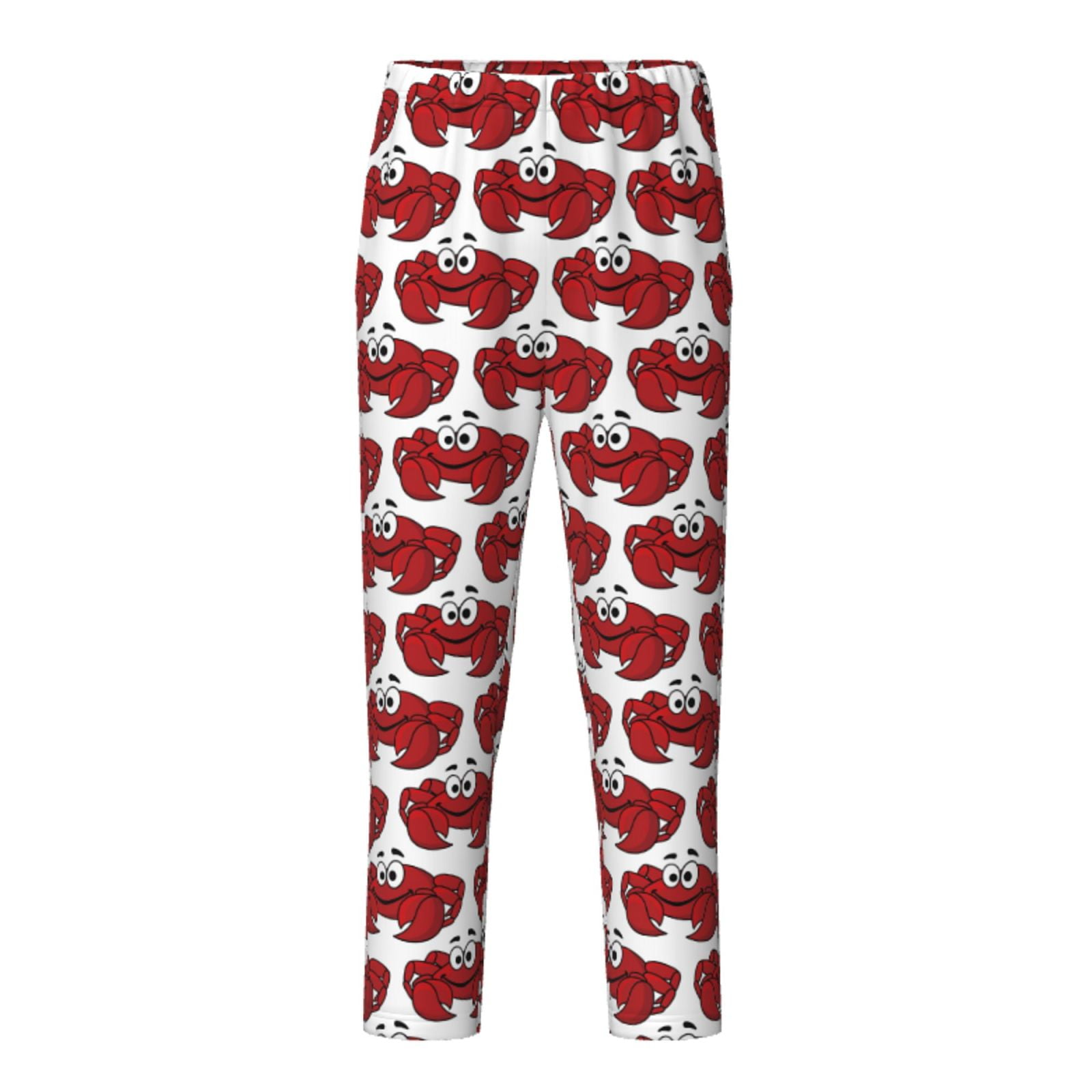 Adobk Cute Red Crab Print Teenagers' Pajama Pants Pajama Pants Long ...