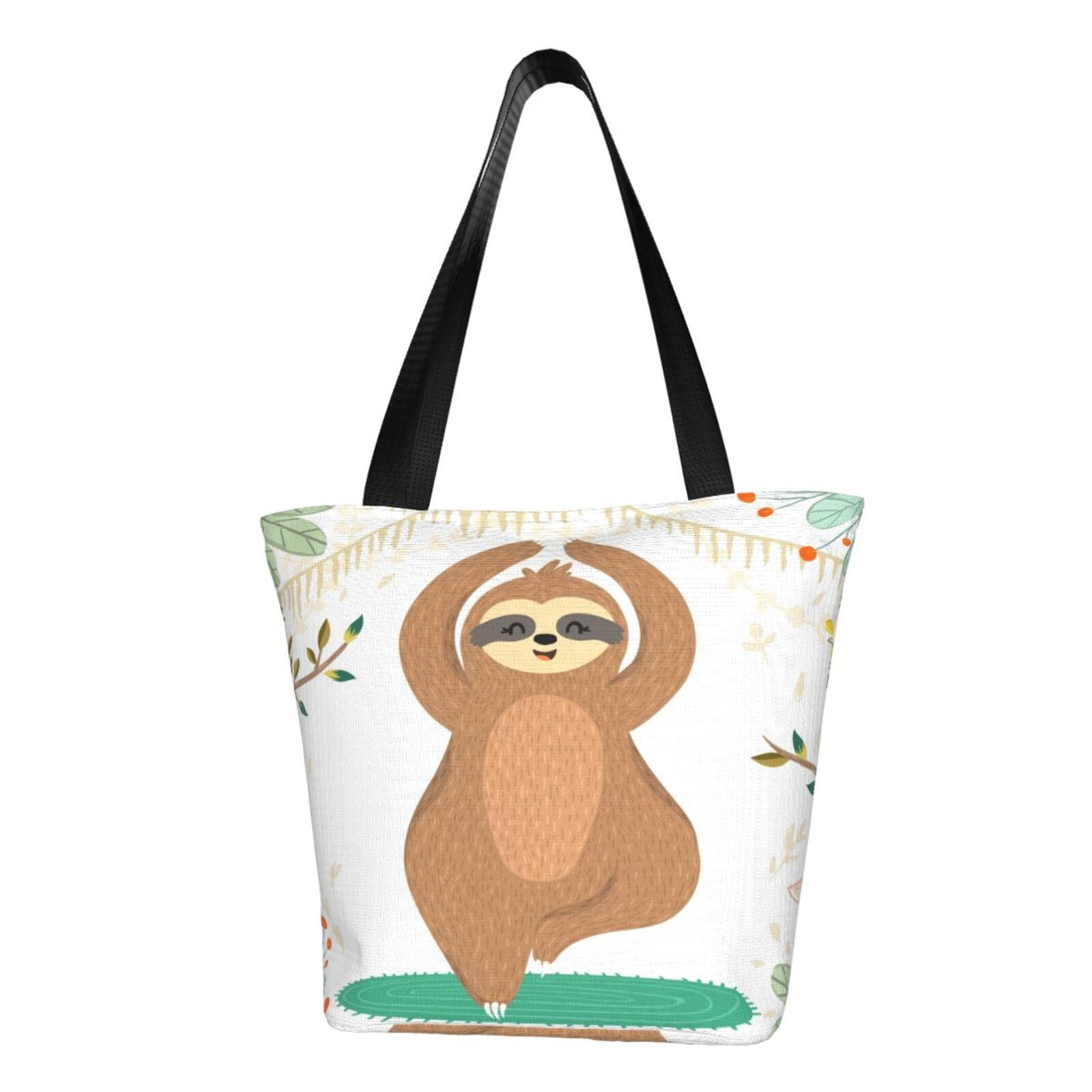 Adobk Cute Sloth In Yoga Pose Tree Canvas Tote Bag Vintage Tote Bag ...