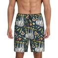 Adobk Cute Sloth Print Pajama Shorts for Men Pjs Bottoms Sleep Shorts ...