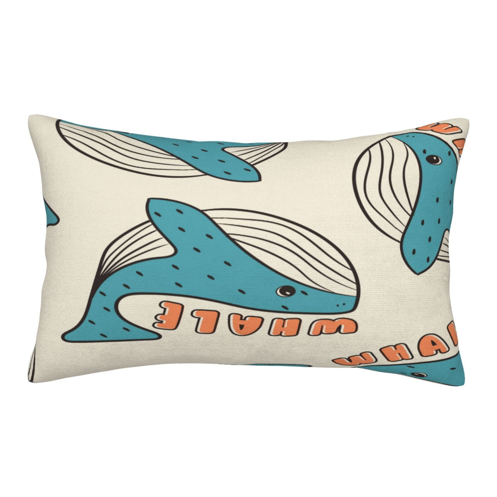 Adobk Cute colorful whale Print Pillowcases Cotton Queen Pillow Cases ...
