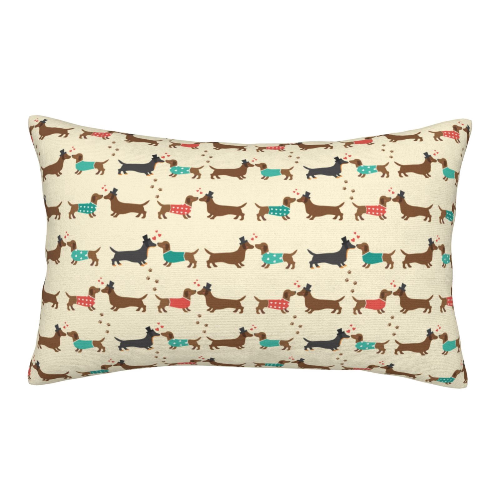 Adobk Dachshund Dog Print Pillowcases Cotton Queen Pillow Cases,20"x30 ...