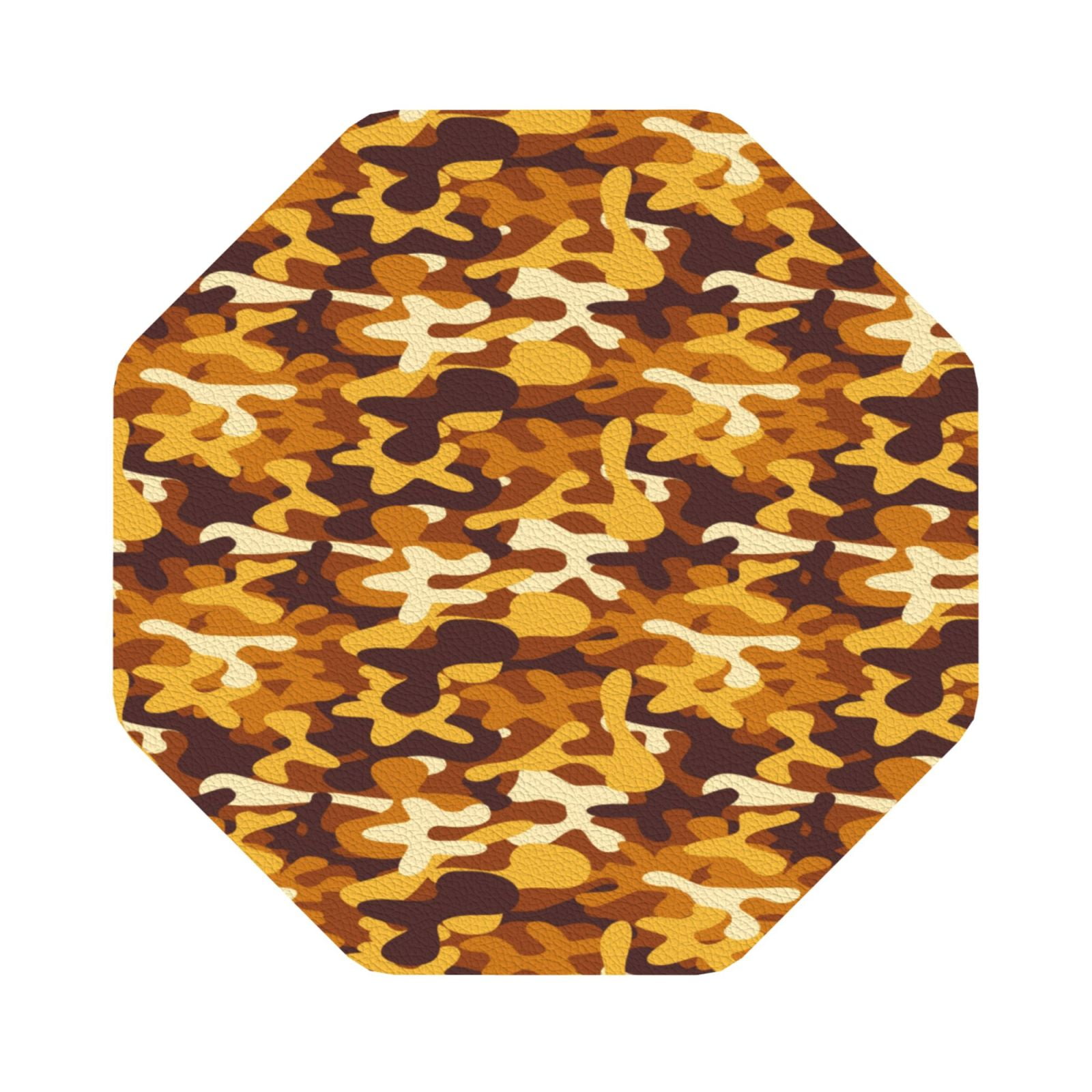 Adobk Desert Camouflage Print Leather Coasters for Drinks(6 Pack ...