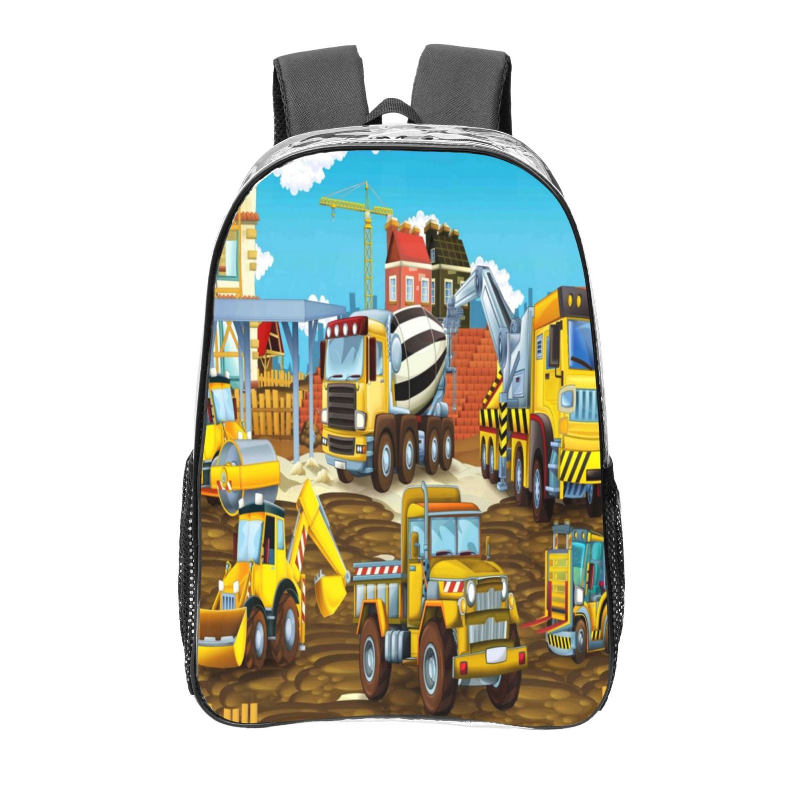 Adobk Different Construction Site Vehicles Print Duty Clear Backpack ...