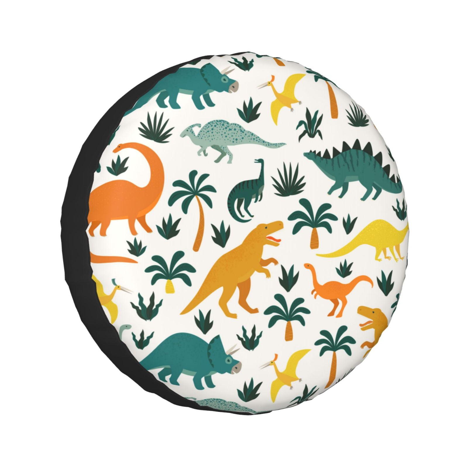 Adobk Dinosaurs And Tropical Leaves Spare Tire Wheel Cover For Car ...
