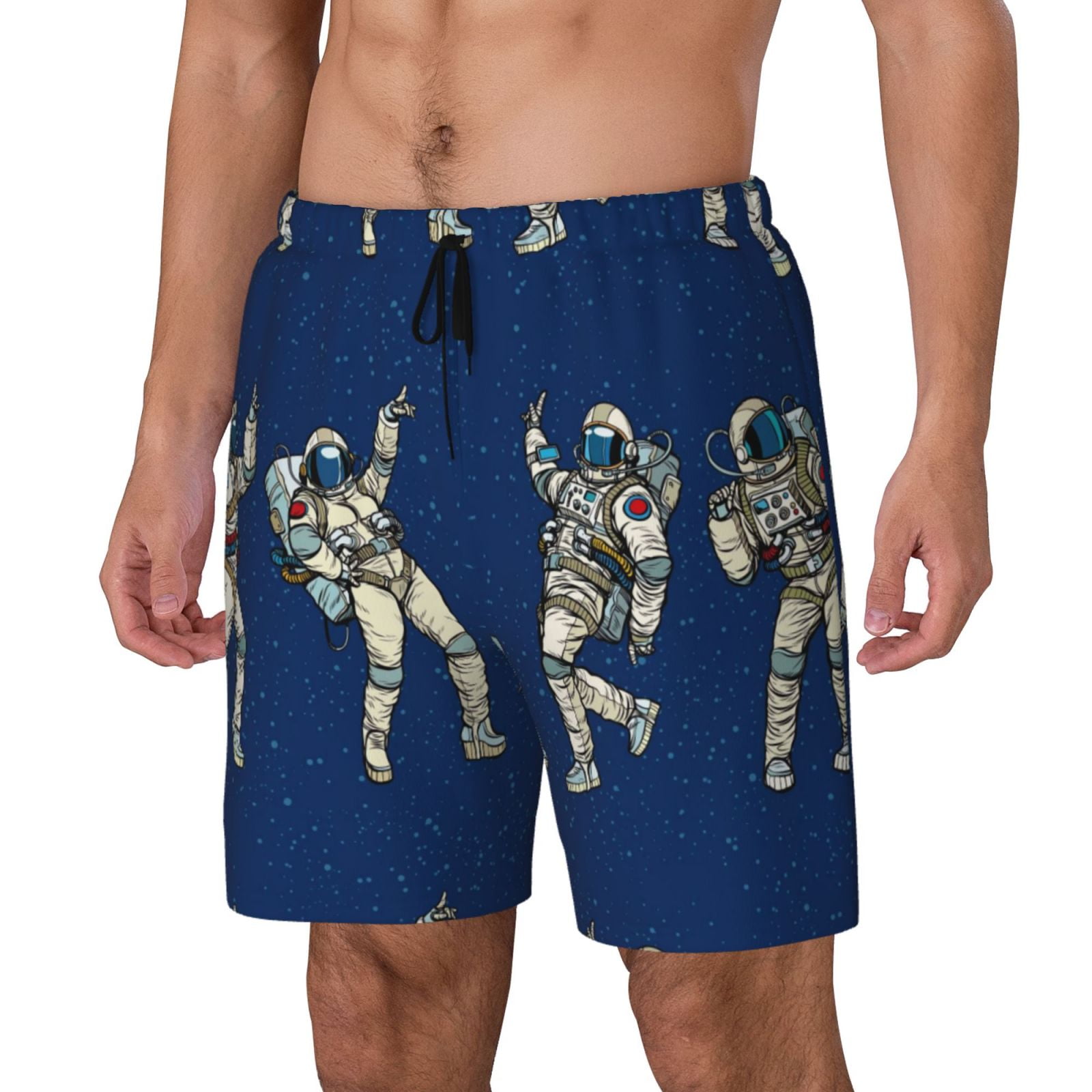 Adobk Disco party Astronaut Dancing Print Men's Swim Trunks with ...