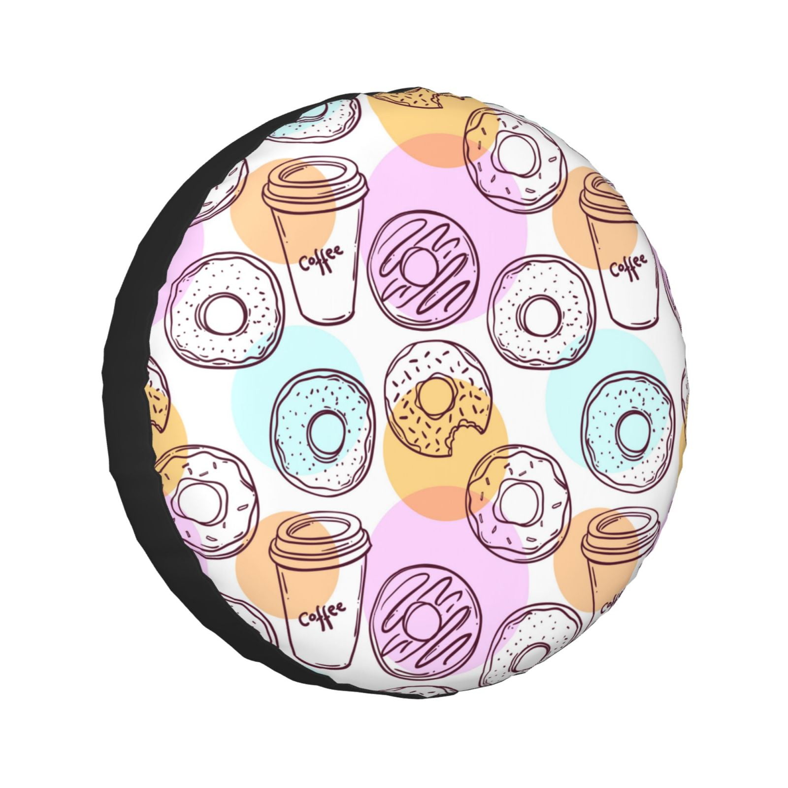 Adobk Donuts And Coffee Spare Tire Wheel Cover For Car Truck Suv Camper Trailer Universal Fit ...