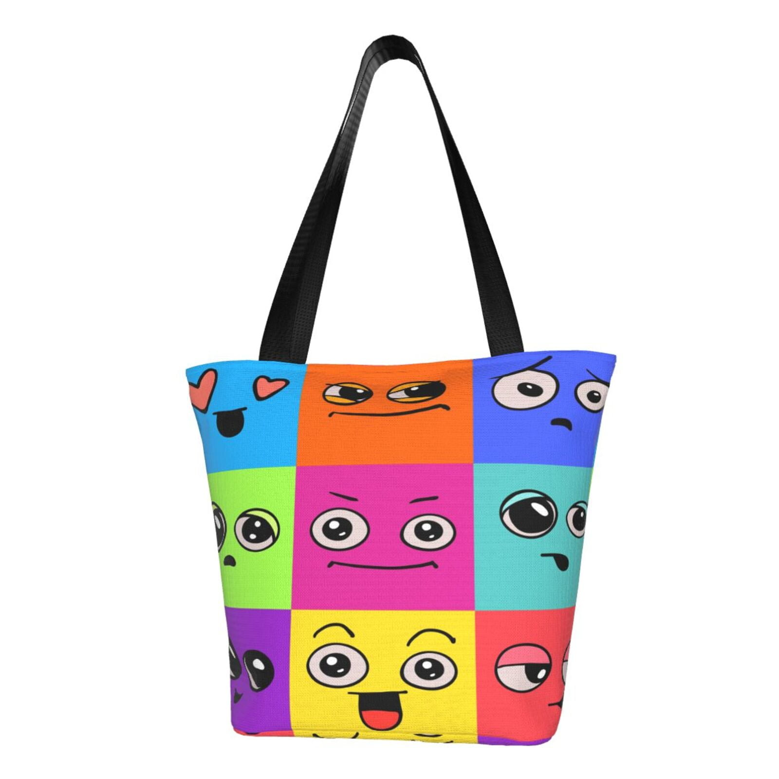 Adobk Doodle Faces Emotions Canvas Tote Bag Vintage Tote Bag Shopping ...