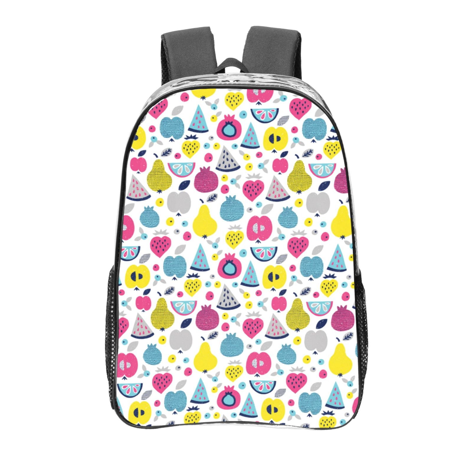 Adobk Doodle Fruits Print Duty Clear Backpack for Girls Boys Women Men ...