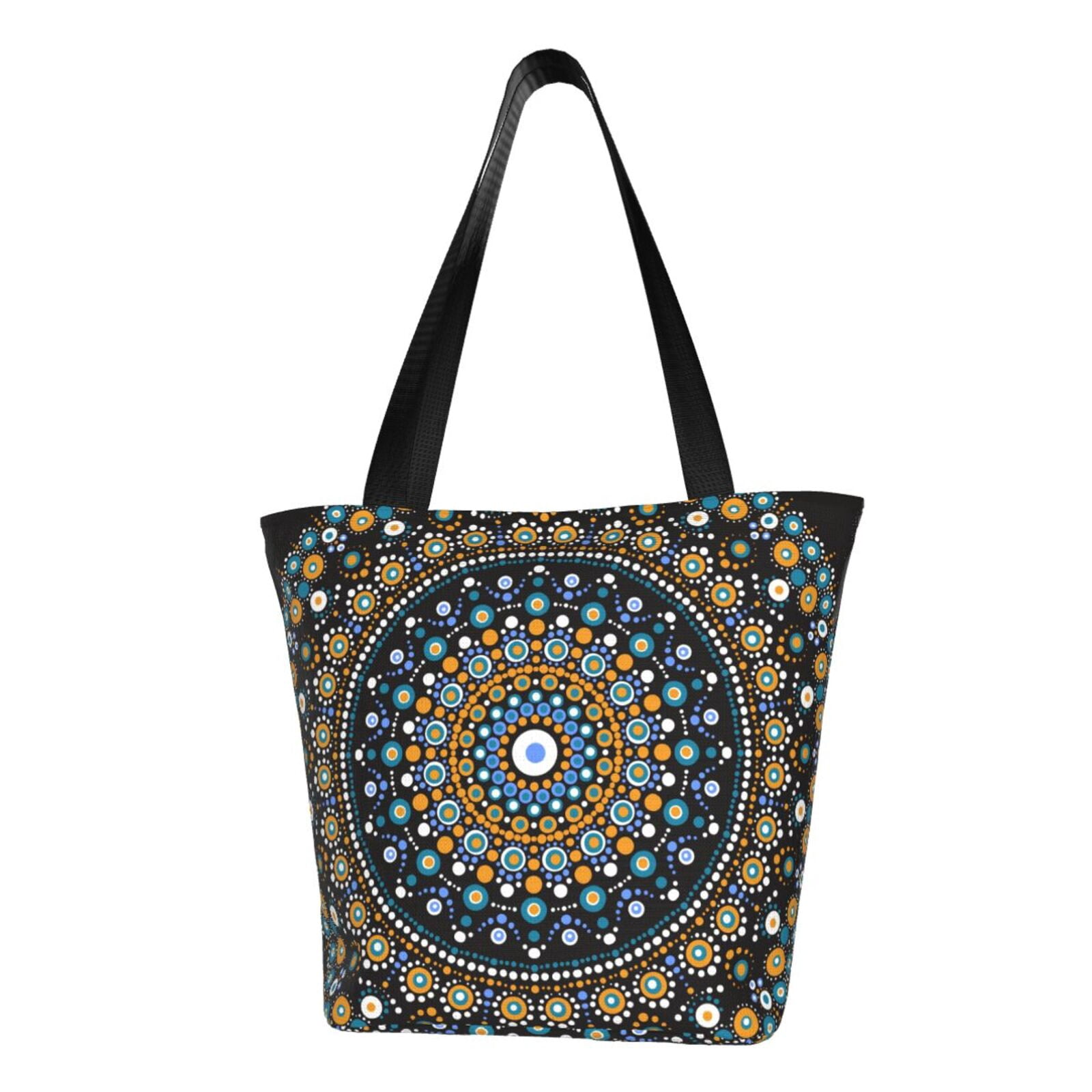 Adobk Dot Mandala Canvas Tote Bag Vintage Tote Bag Shopping Bags Beach ...
