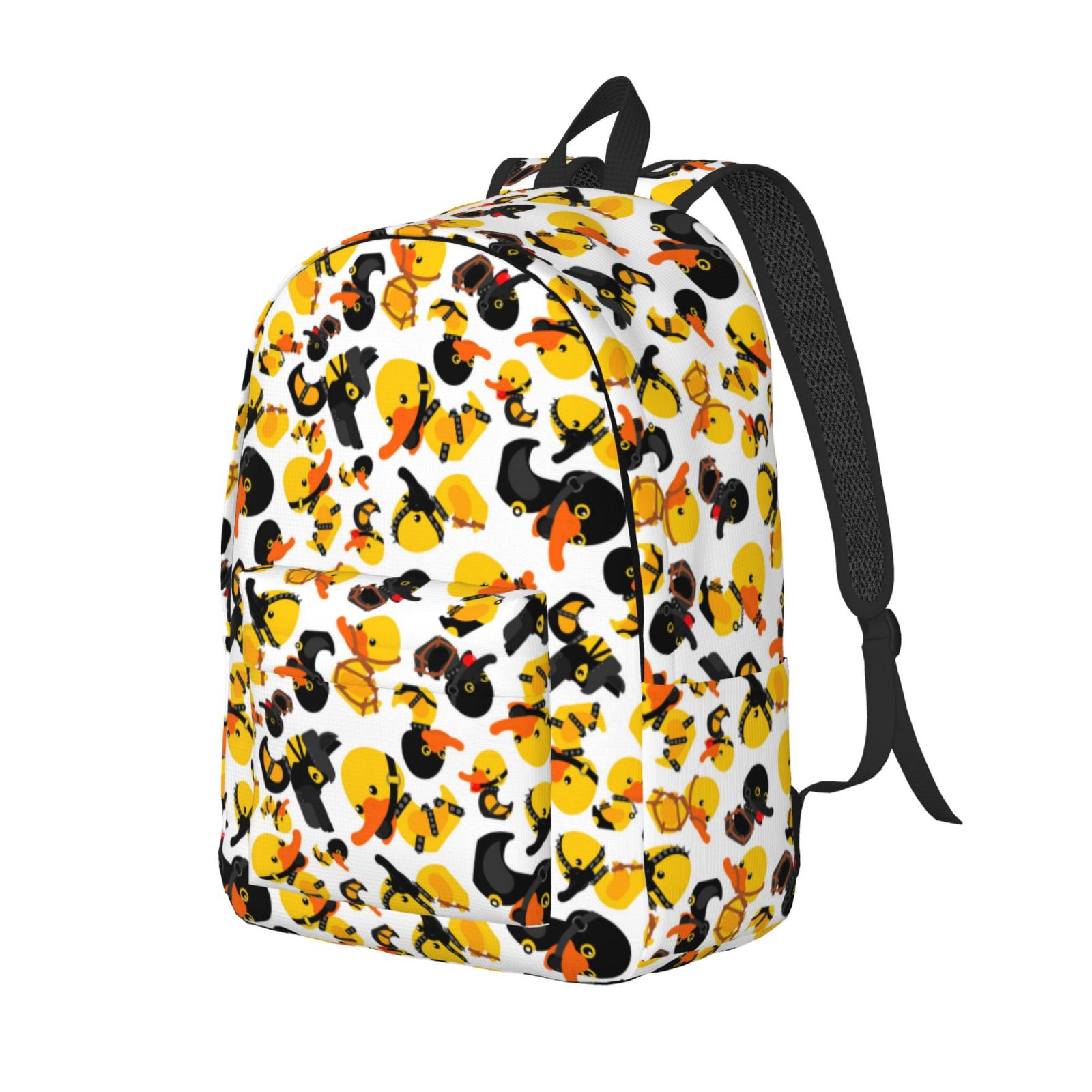 Adobk Duck In Black Suit1 Print Canvas Backpack Lightweight Travel ...