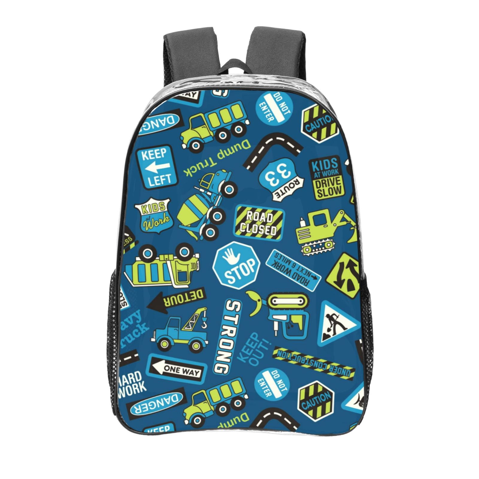 Adobk Dump Truck Print Duty Clear Backpack for Girls Boys Women Men ...