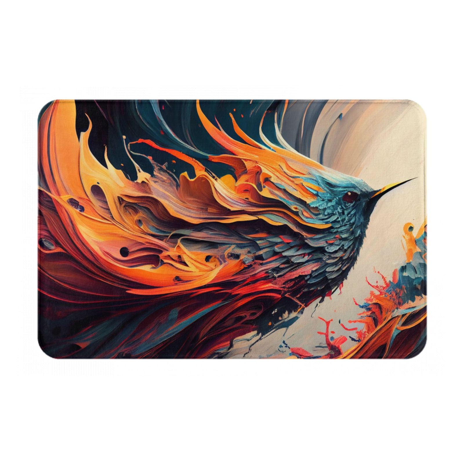 Adobk Dynamic Fire Bird Art Rugs Mats Door Mat Outdoor Doormat 16x24in ...