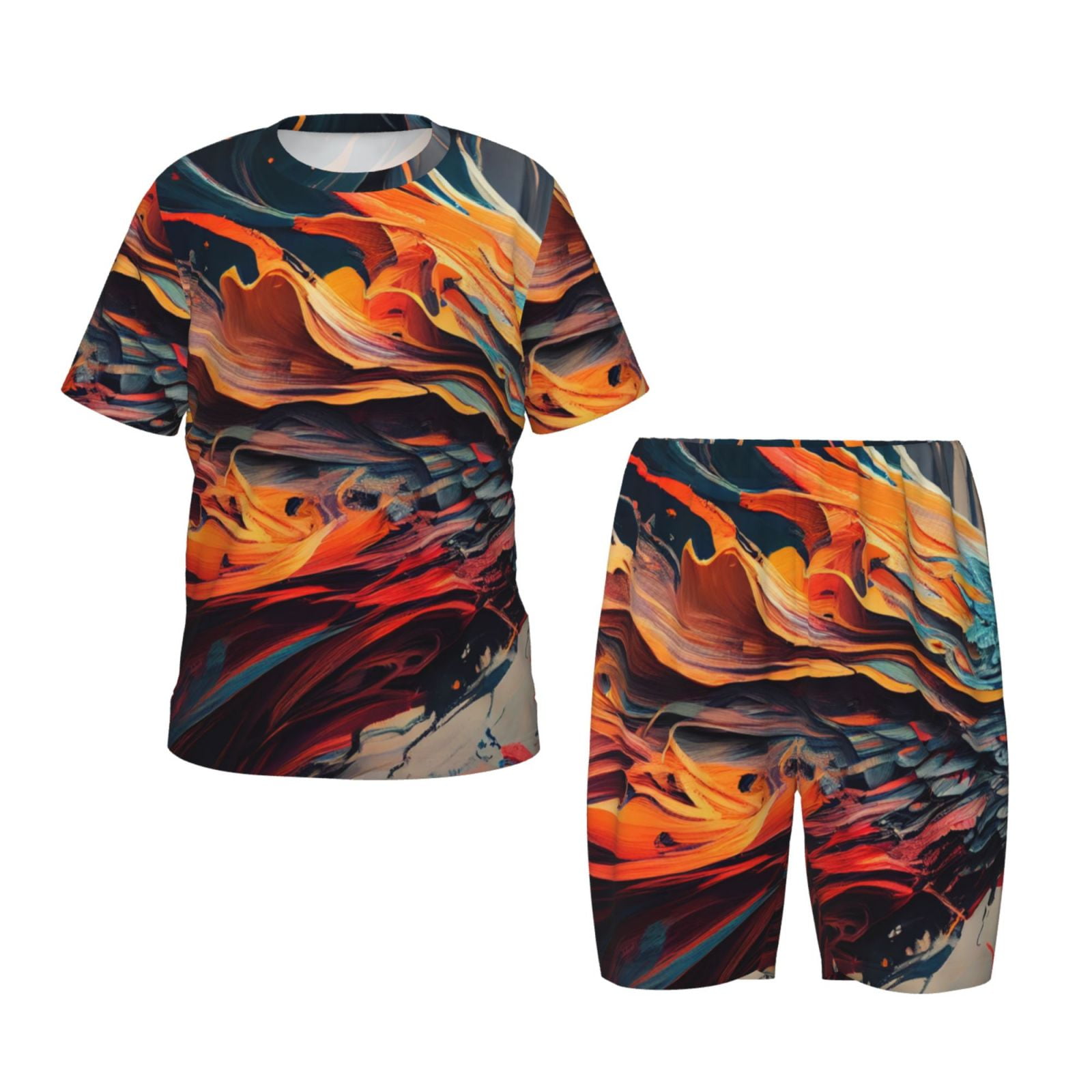 Adobk Dynamic Fire Bird Art Print Pajamas Toddler 2 Piece Short Sleeve ...