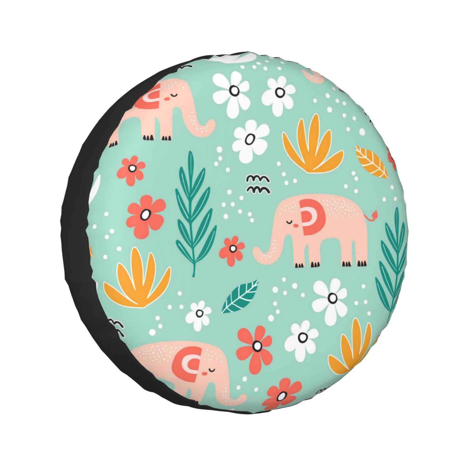 Adobk Elephant And Flowers Spare Tire Wheel Cover For Car Truck Suv ...