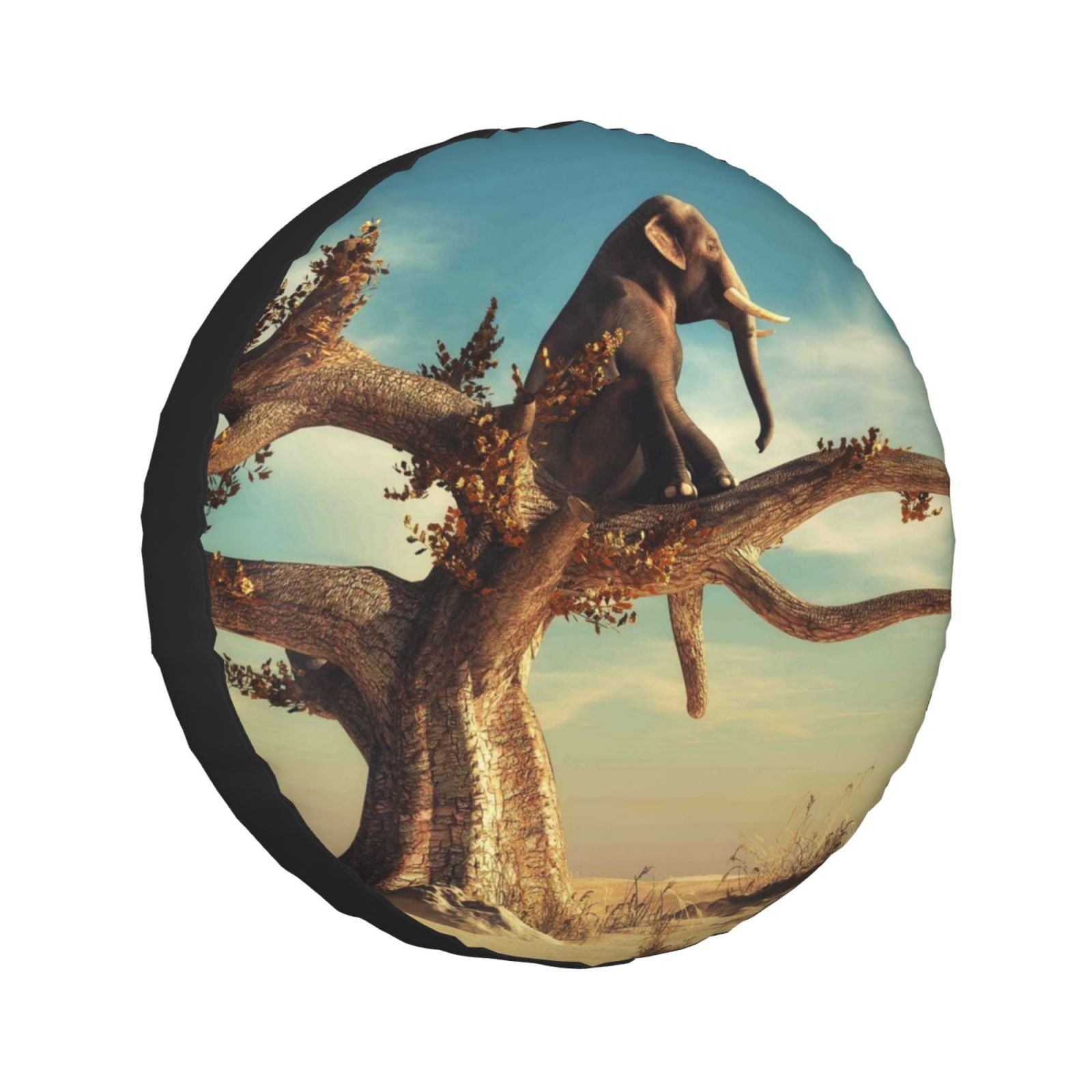 Adobk Elephant On Dry Tree Spare Tire Wheel Cover For Car Truck Suv ...