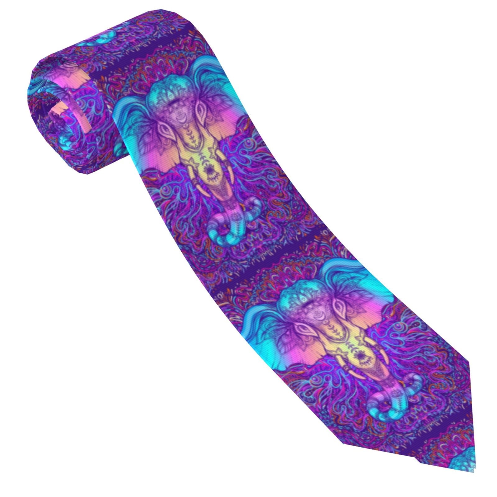 Adobk Elephant in Tribal Style Print Tie For Men Necktie Neck Ties,Mens ...