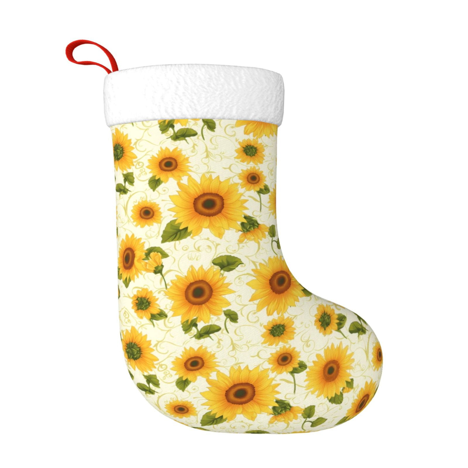 Adobk European-style Pattern Sunflower Print Christmas Stockings,Christmas Stocking Santa Burlap ...