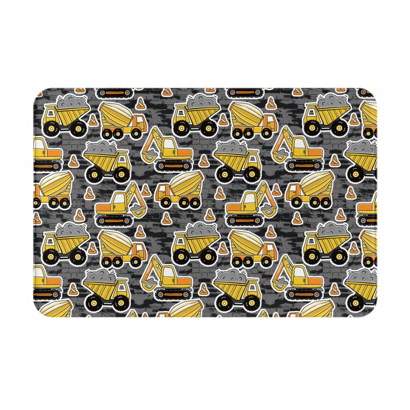 Adobk Excavator At Work Rugs Mats Door Mat Outdoor Doormat 16x24in Non ...