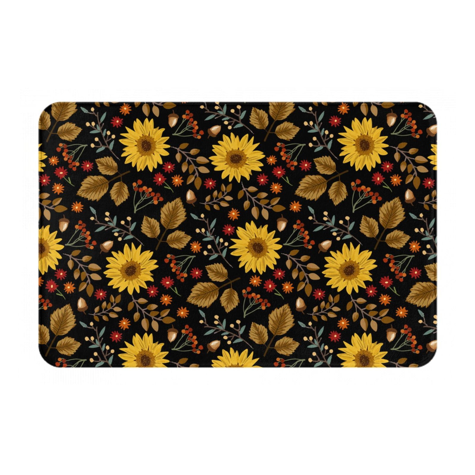 Adobk Fall Daisy Leaf Rugs Mats Door Mat Outdoor Doormat 16x24in Non ...