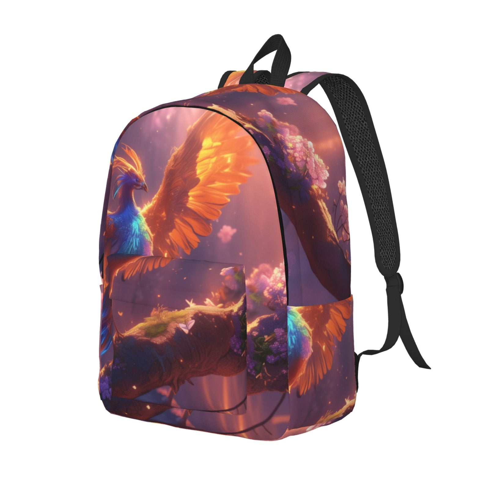 Adobk Fantasy Bird Illustration Print Canvas Backpack Lightweight ...