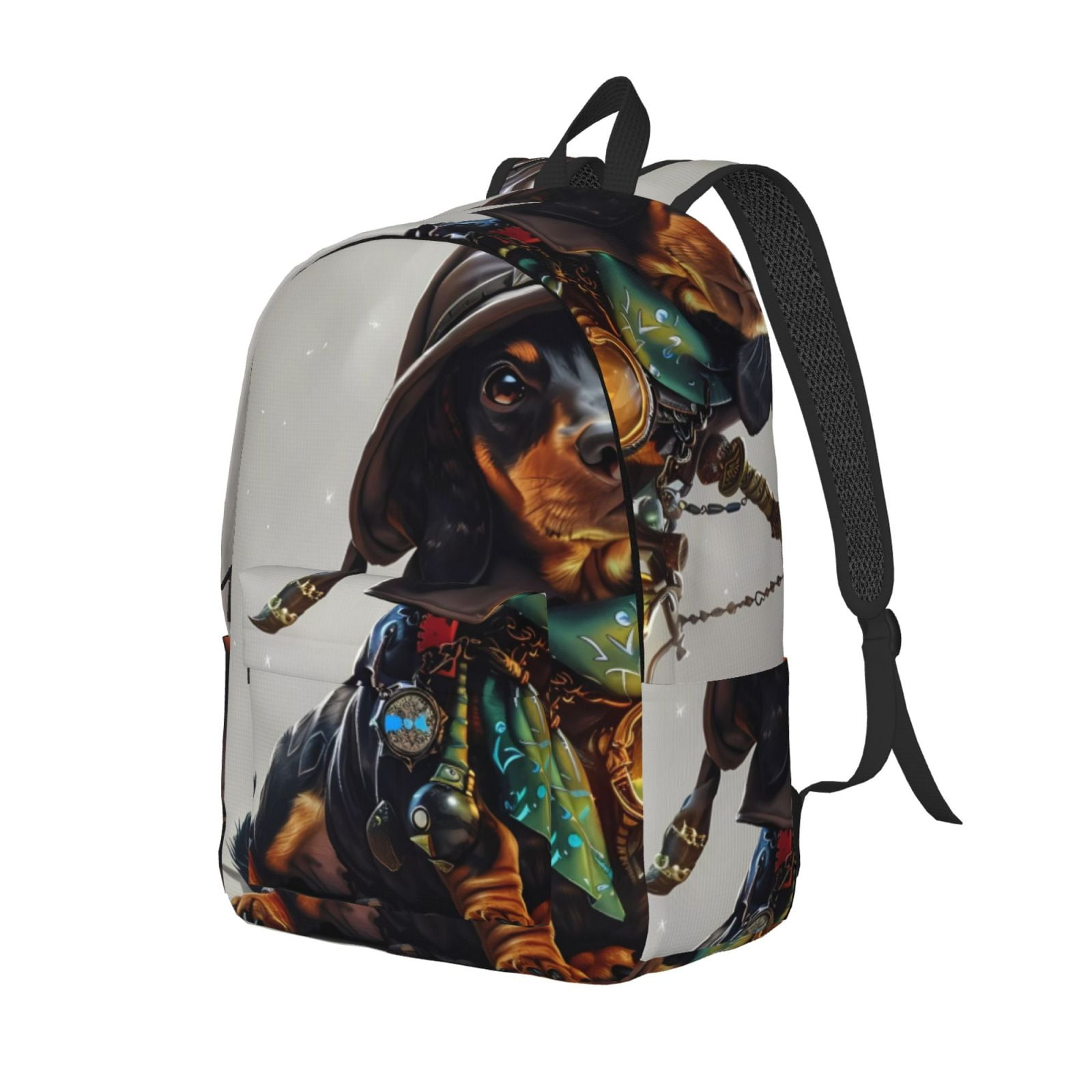 Adobk Fantasy Wizard Dog Art Print Canvas Backpack Lightweight Travel ...