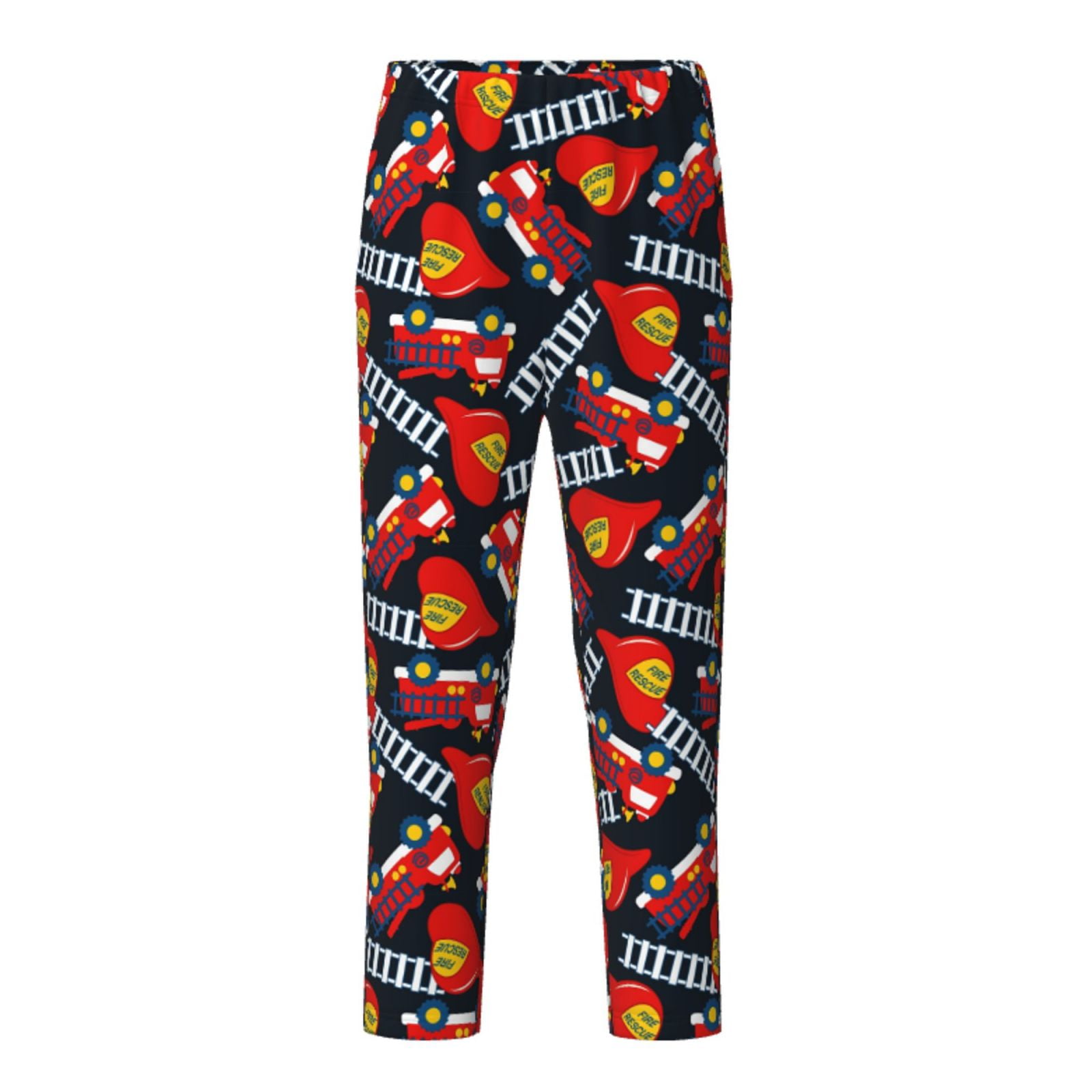 Adobk Fire Rescue With Red Helmet And Truck Print Teenagers' Pajama ...