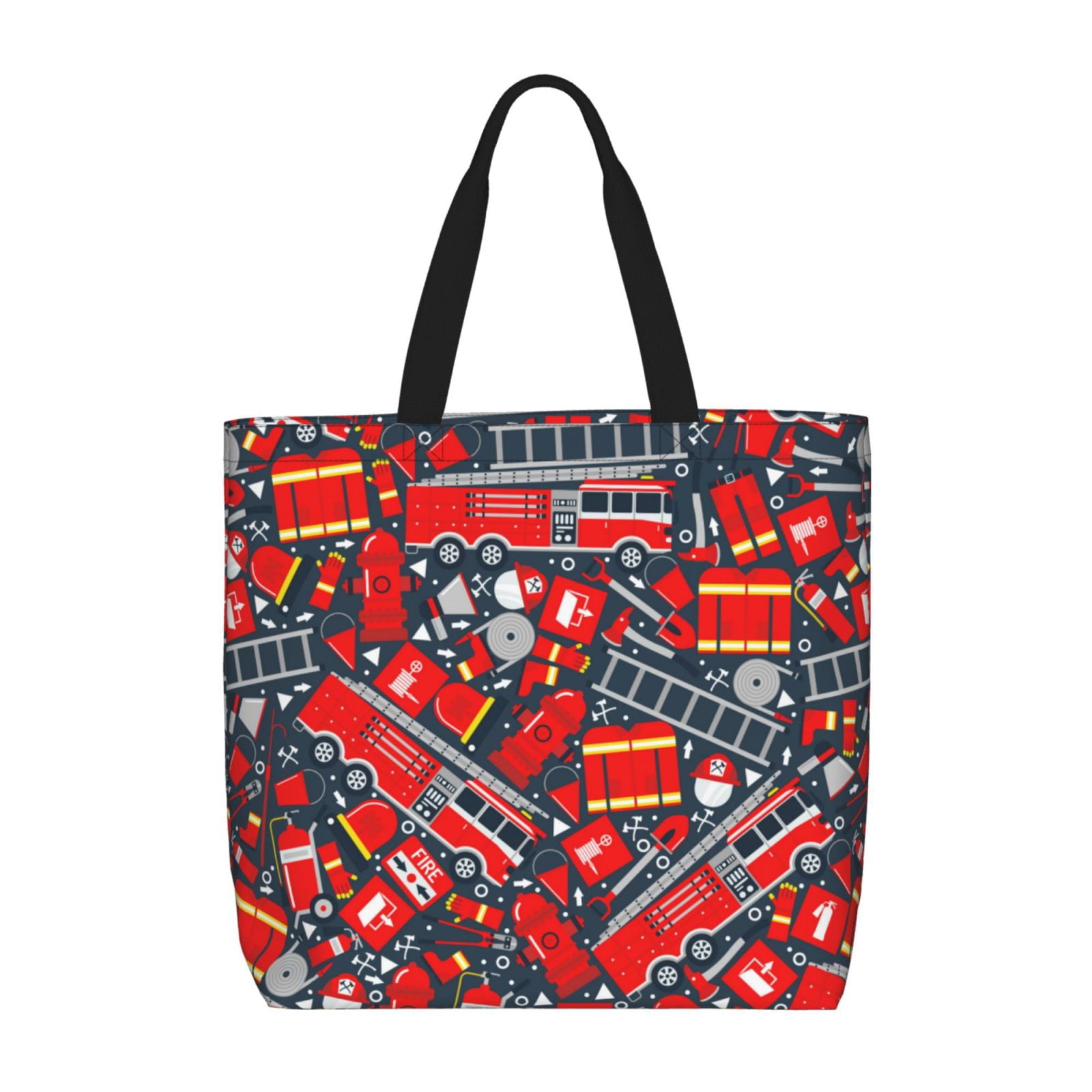 Adobk Fire Sign Print Tote Bags Shoulder Bag Beach Bag with Zipper for ...