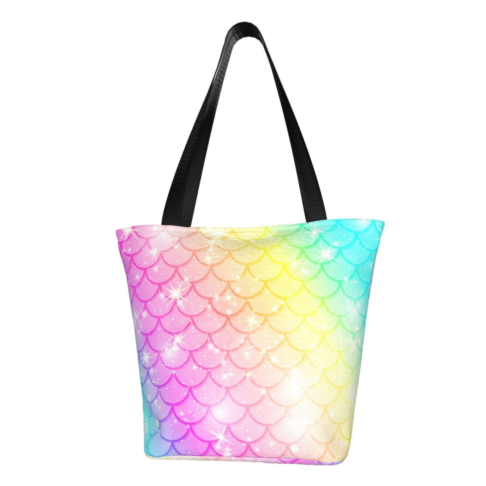 Adobk Fish Scale Canvas Tote Bag Vintage Tote Bag Shopping Bags Beach ...