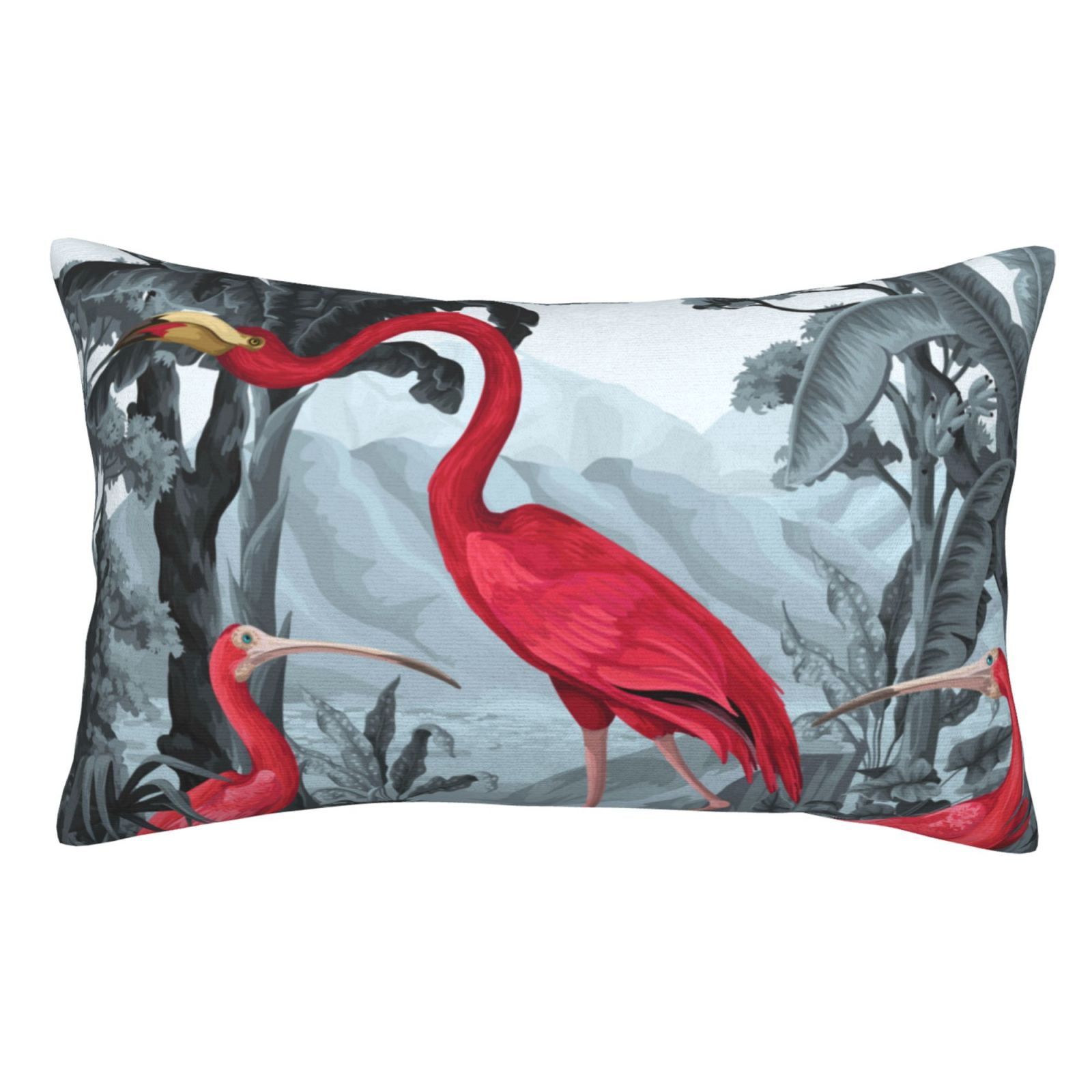 Adobk Flamingo On The Jungle Print Pillow Cases Standard Size ...