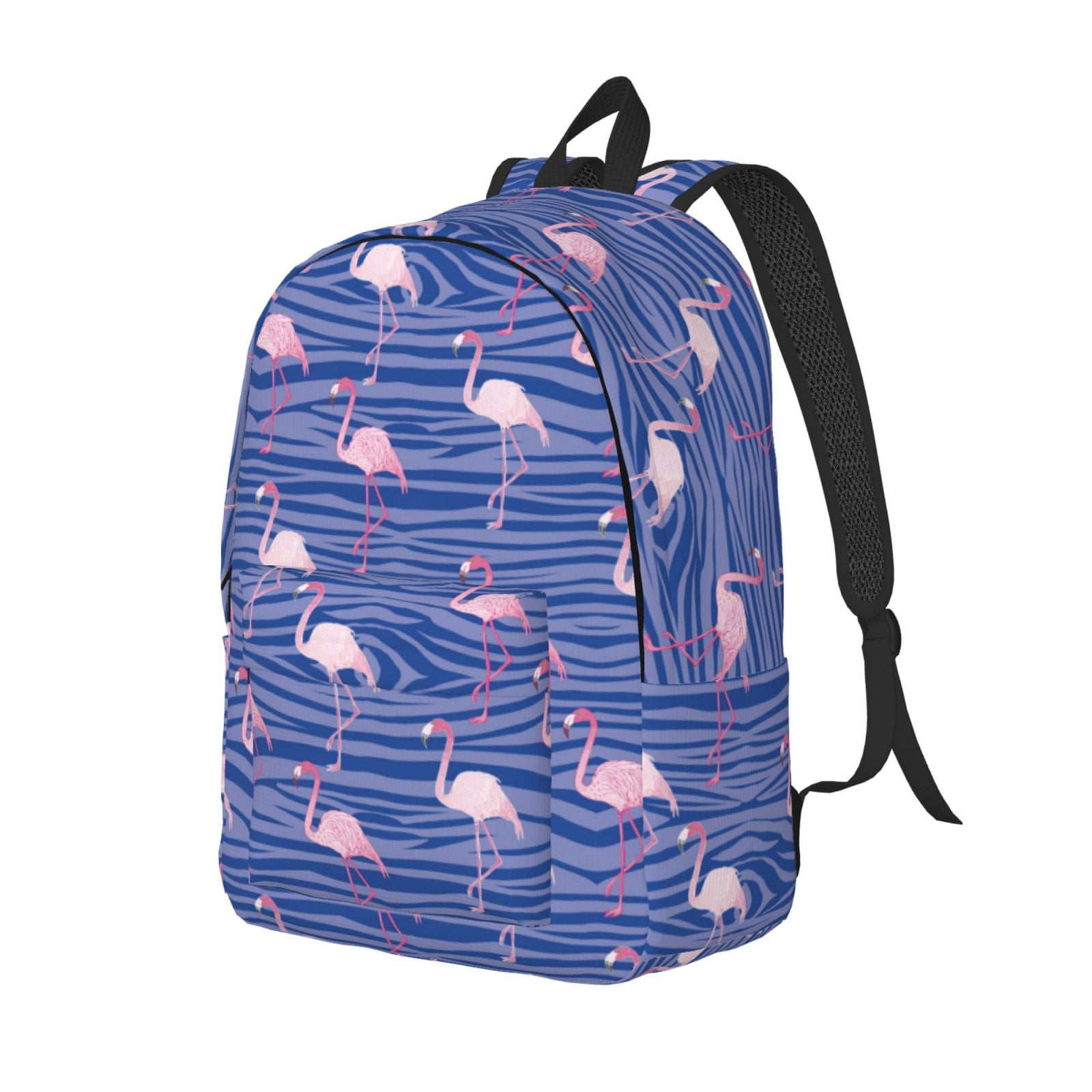 Adobk Flamingo Print Canvas Backpack Lightweight Travel Daypack Student ...