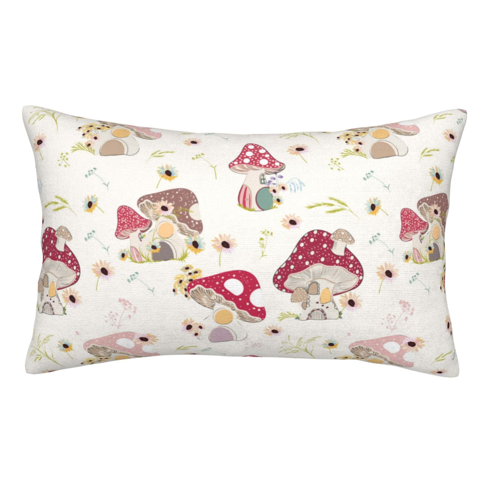 Adobk Floral Mushroom Print Pillow Cases Standard Size,Floral Mushroom ...