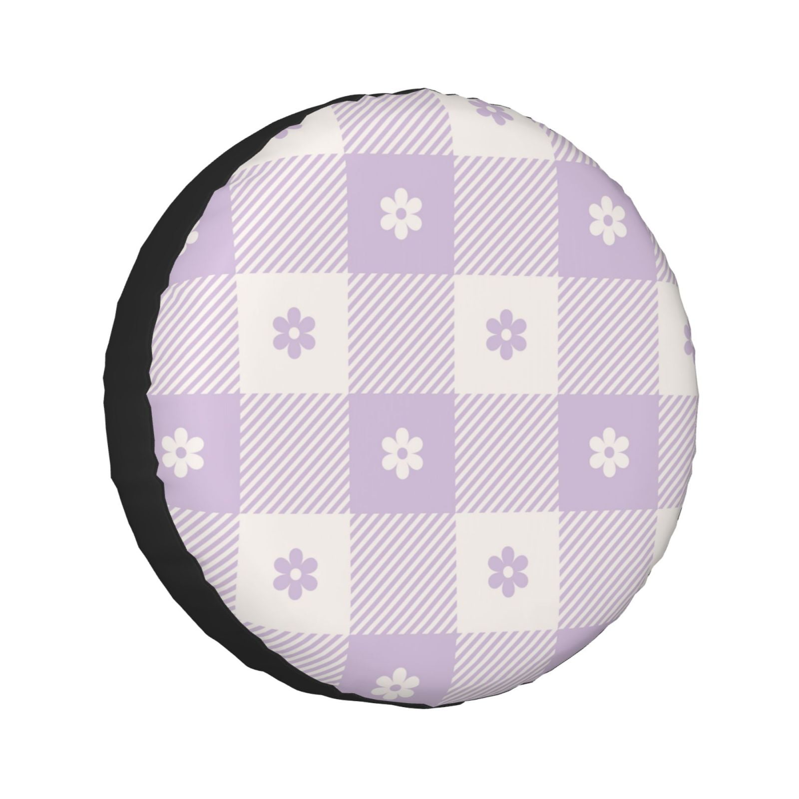 Adobk Floral Purple Buffalo Plaid Spare Tire Wheel Cover For Car Truck ...