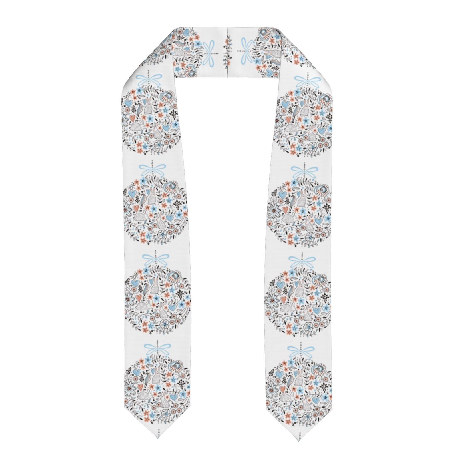 Adobk Floral with Rabbits Print Graduation Stole Class, Graduation Sash ...