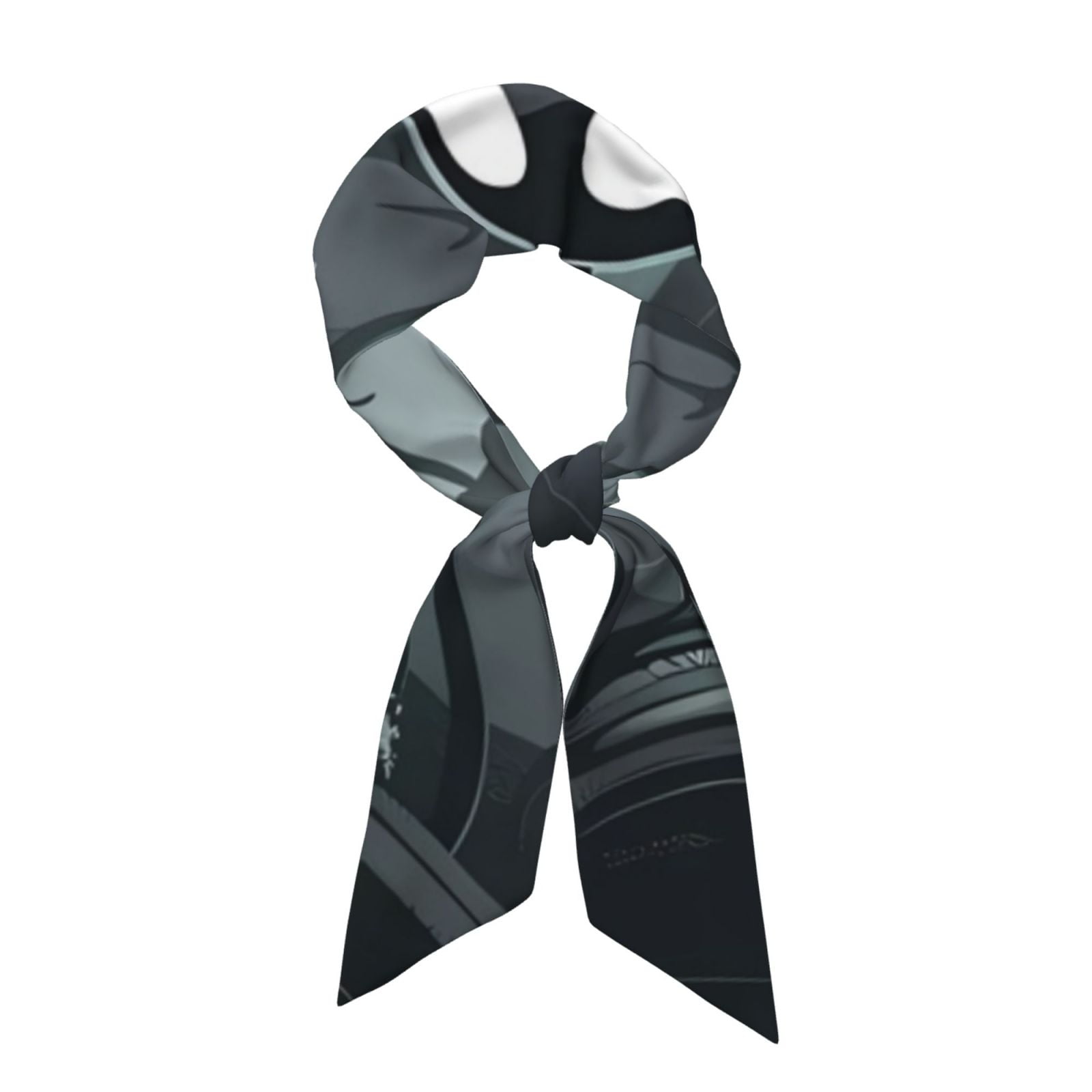 Adobk Forest Black Ghost Warrior Print Silk Neck Scarf Printed Scarves ...